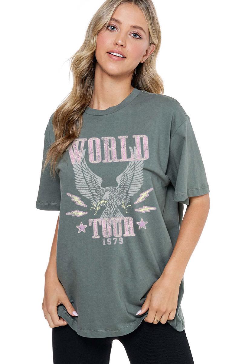 World Tour Graphic Tee – Floral & Flirt